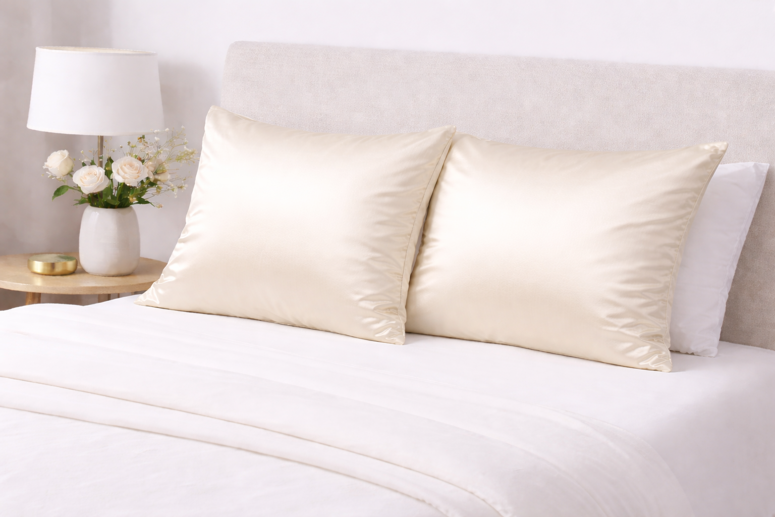 Silk Pillowcase 22mm Chalk Single |Just Mulberry Silk Australia